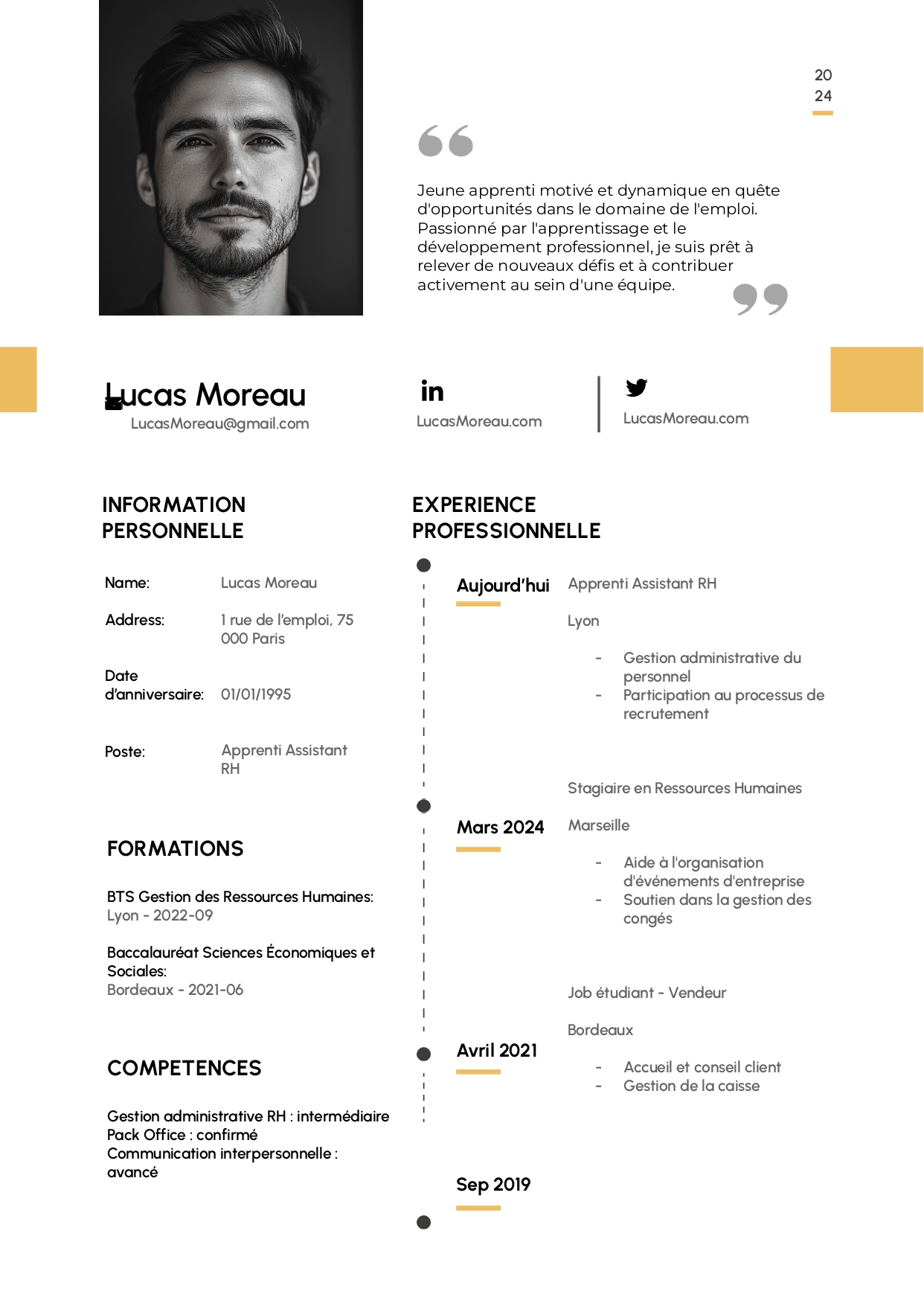 Exemples de CV Apprenti : Modèles Gratuits et Inspirants - 118 - Le MaG